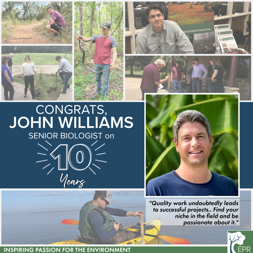 EPR Celebrates John Williams, Senior Biologist | Planner - Ecosystem ...